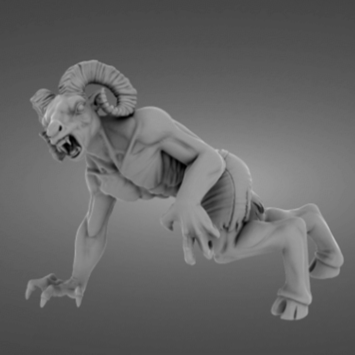 3D Printable Canadian Werecreatures - Werebighorn by GAME GOD TERRAIN